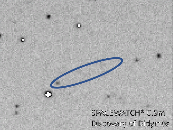 UArizona Spacewatch discovered the larger of the twin asteroids targeted in NASA's upcoming DART ...